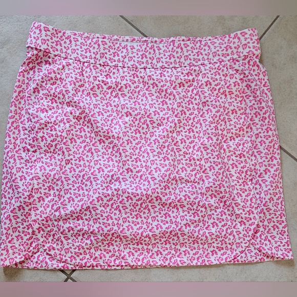 Belyn Key | Skirts | Belyn Key White And Pink Leopard Mini Skirt | Poshmark